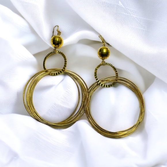 Jewelry | Gold Disco Multiloop Dangle Earrings | Poshmark
